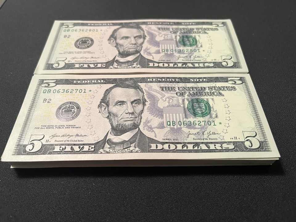 (One)Series 2021 Uncirculated Five Dollar ($5) *STAR* Note; B2 New York ...