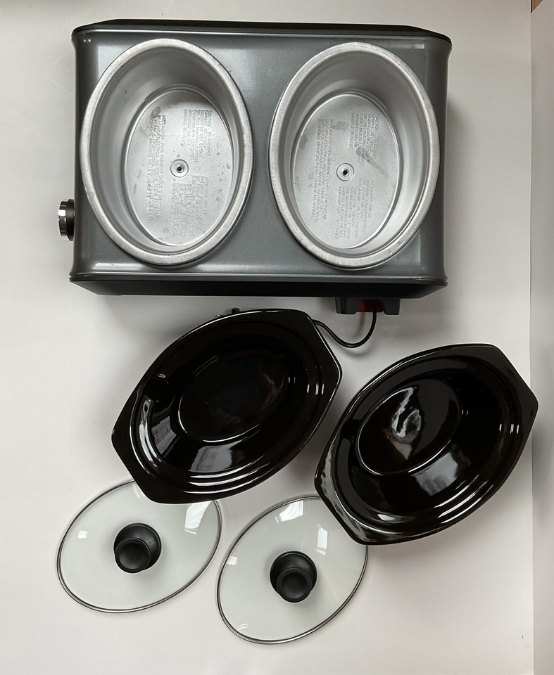 Crock-Pot Dual Pot Hook Up Double Oval Connectable 2 1-Quart Slow ...