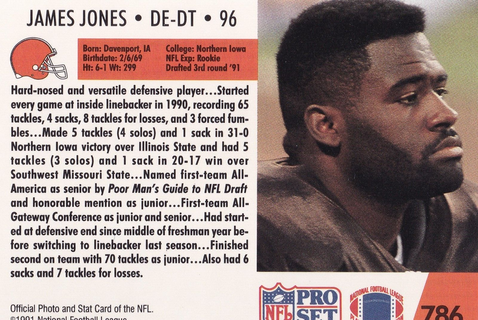 1991 Pro Set #786 James Jones NFL Cleveland Browns + (Yes 4 Free ...