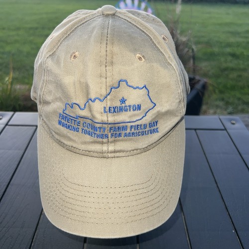 Fayetteville County KY Farm Field Day Tan Hat Cap w Lite Blue KY State ...