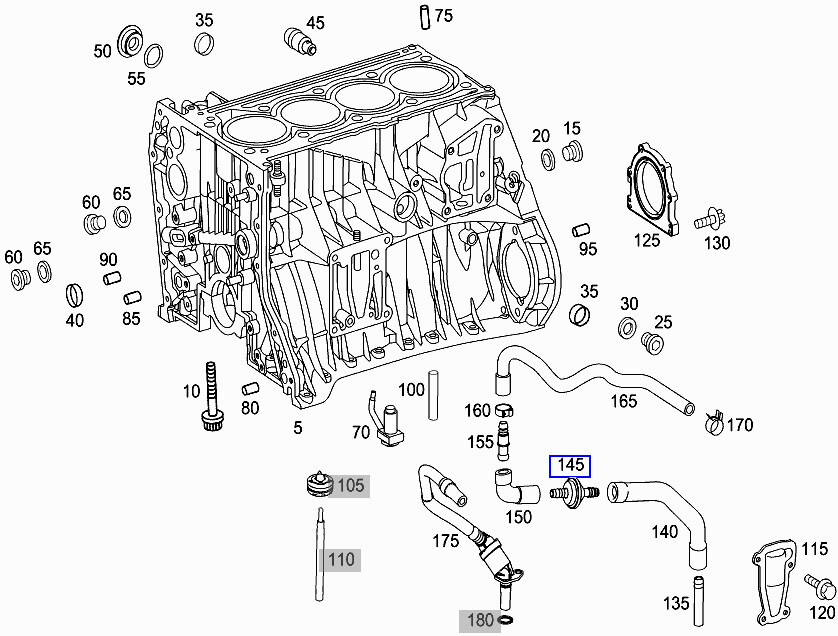 Mercedes Brake Servo One-Way Non-Return Check Valve A2710180329 New ...
