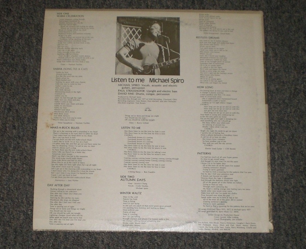Michael Spiro~Listen To Me~AUTOGRAPHED~1977 Folk/Country~FAST SHIPPING ...