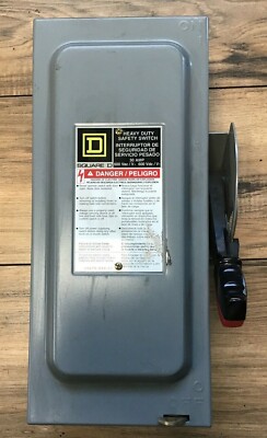 SQUARE D SAFETY SWITCH HU361 SER.F01 30A TYPE1 600VAC | eBay