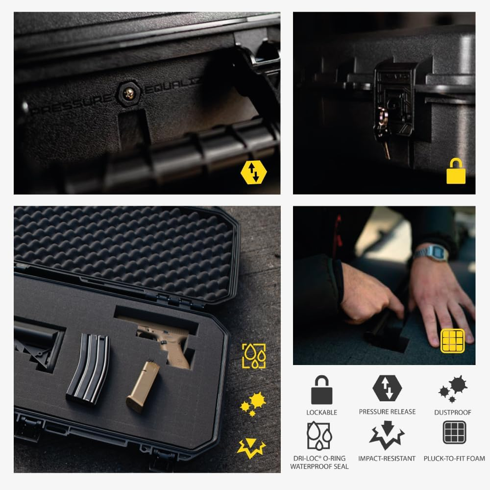 Rifle Shotgun Tactical Gun Case Firearm Storage lockable Black Pluck-To ...