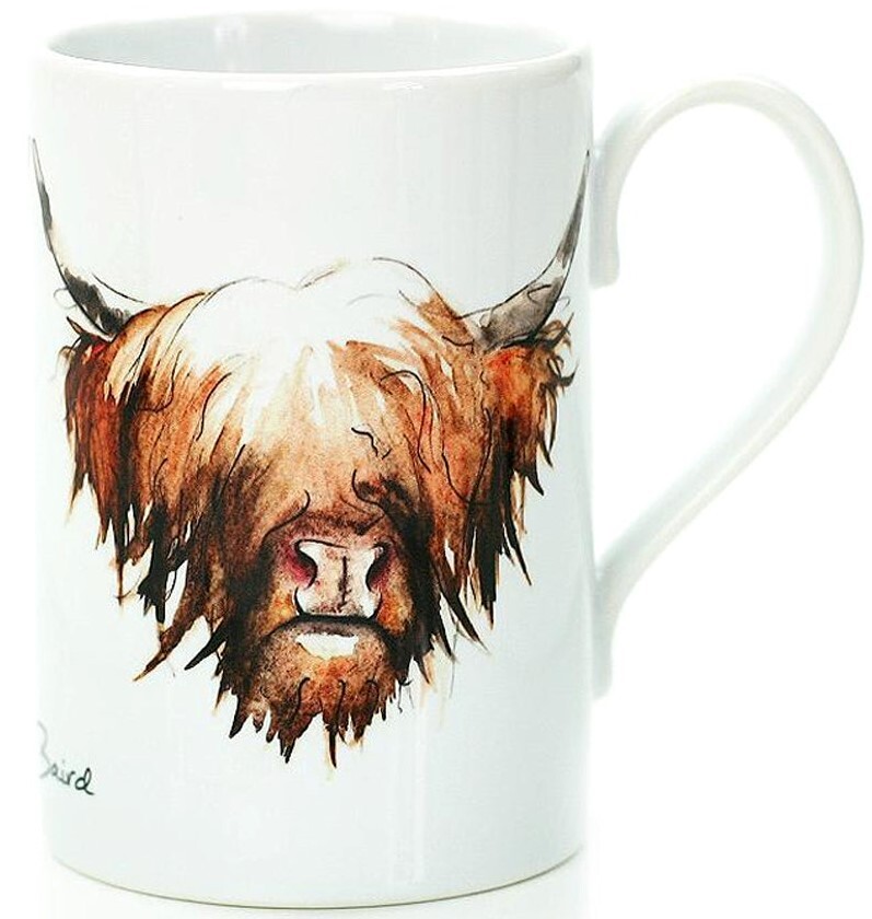 Clare Baird Coffee Mug Scotland Highland Cow Porcelain Cup | eBay