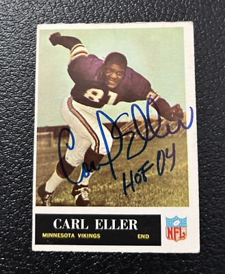CARL ELLER SIGNED Autographed 1965 PHILADELPHIA ROOKIE CARD Minnesota ...
