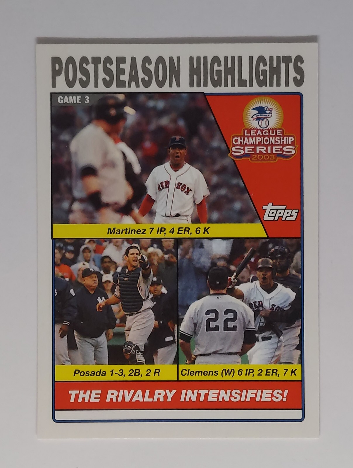 2003 Topps Postseason Highlights #354 Baseball Card Yankees Red Sox | eBay