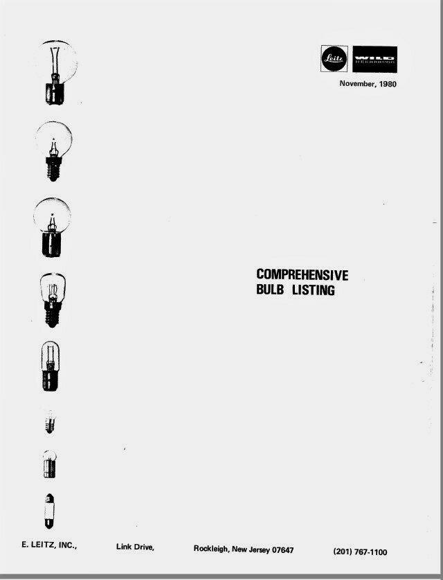 Leitz-Wild Microscope Comprehensive Bulb Listing Manual on CD | eBay