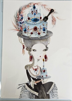 Papyrus Handcrafted French Court Lady Cake Hat Glitter Jewel Happy ...