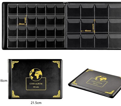300 Coins Coin Album Australian Coin Collection Folder Book Holds Black ...