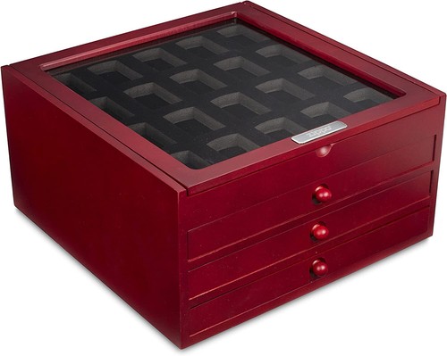 Zippo Lighter Display Cabinet Case Holds 80 Lighters Rosewood Premium ...