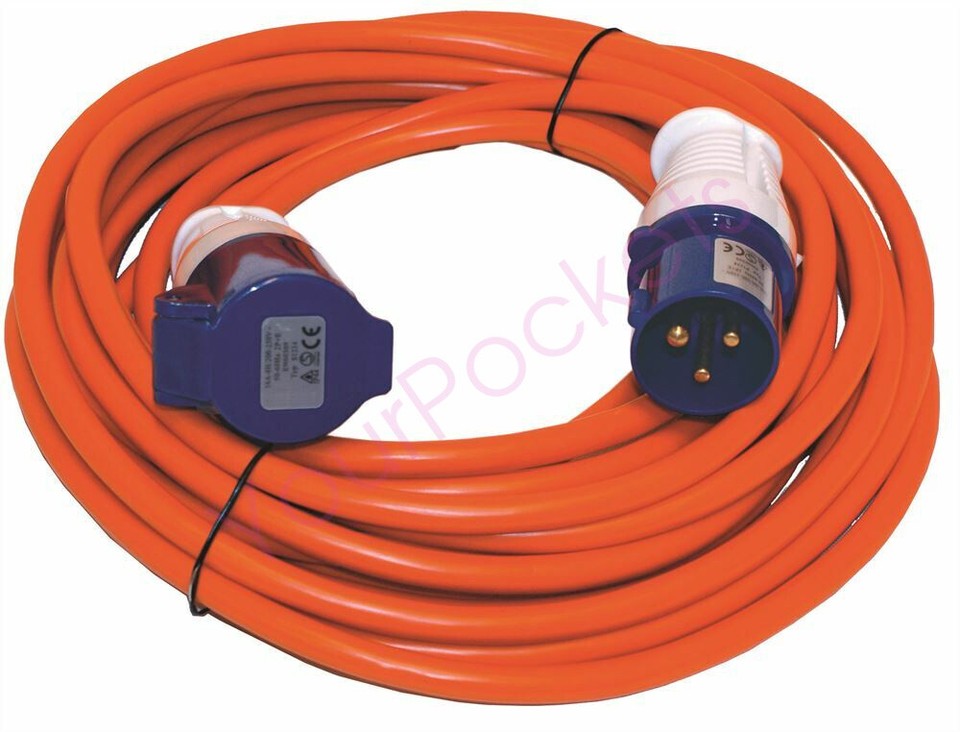 10M Heavy Duty Hook Up Caravan Cable Camping 16A 240V Mains Extension ...