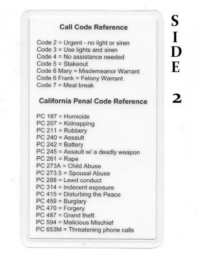 List Of Police Penal Codes