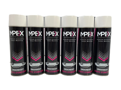 6 x Mpex White Stone Chip Anti Gravel Aerosol Spray Paint Oversprayable ...