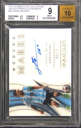 2018-19 PANINI IMMACULATE COLLECTION MODERN MARKS LIONEL MESSI /10 BGS ...