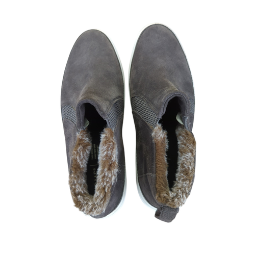 TOMS Bryce Grey Suede Slip On Faux Fur Lined Sneaker Women's Size 9 Low ...