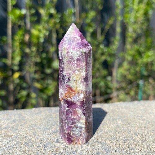 35G Natural Purple cloud mother Quartz Column Magic Wand Obelisk Point ...