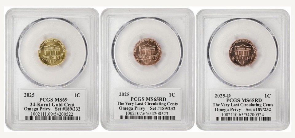NEW! CAC certification! THE “OMEGA” PENNY!! 3-Coin Set #189 | eBay
