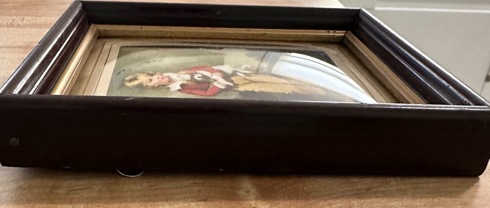 Vintage Wood Framed Master Simpson Devis Print Boy With Dog Convex ...