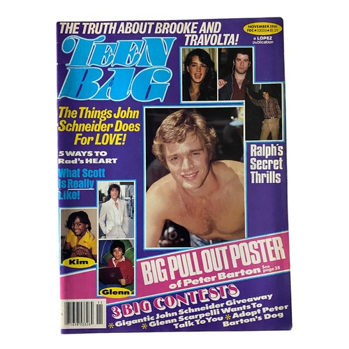 Teen Bag Magazine November 1981 John Schneider, Scott Baio w Poster No Label | eBay