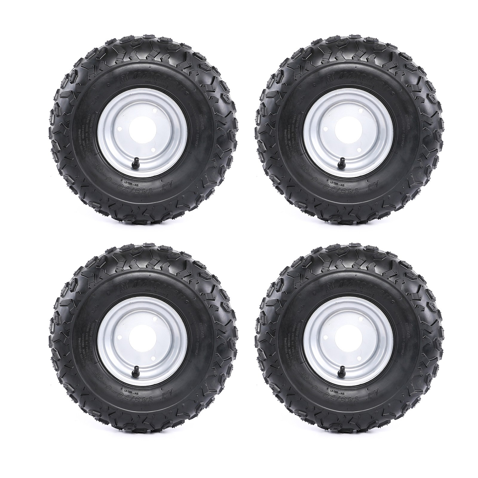 4pc 145/70-6" Inch Wheel Tyre Rim for LT50 70cc 90/110/125cc Quad ATV ...