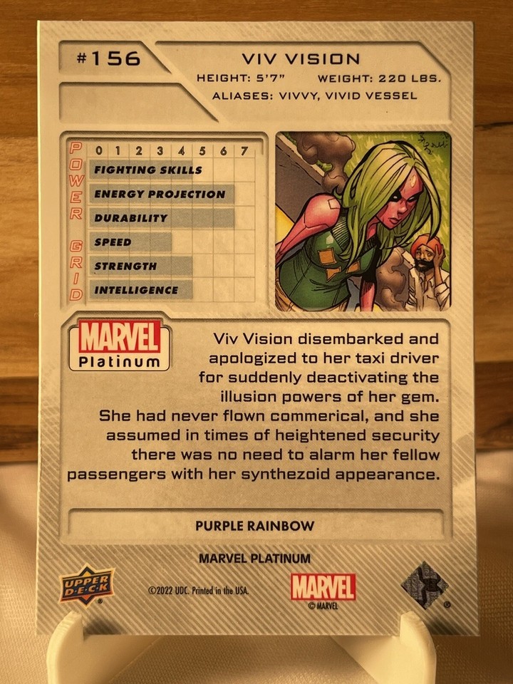 VIV VISION 2024 Upper Deck Marvel Platinum Purple Rainbow #156 | eBay