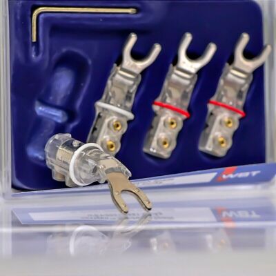 WBT0681 Ag Nextgen Sandwich Y Spade Fork Plug HiFi Speaker Wire Banana ...