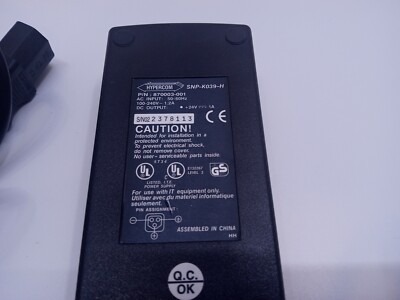 AC DC Power Adapter 24Vdc DC24V 1A Hex 3-Pin Plug Hypercom SNP-K039-H ...