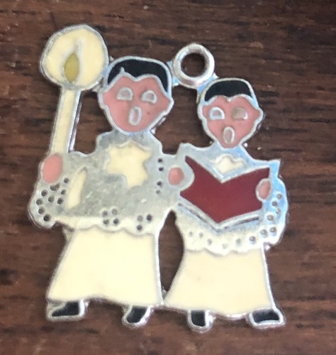Beau Sterling Silver Carolers Caroling Boy Choir Enamel Charm Vintage ...