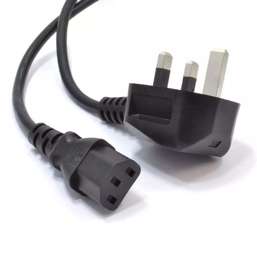 1.8m New Power Cord UK Plug to IEC C13 Kettle Cable PC Mains Lead | eBay UK