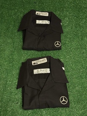 Mercedes Benz Work Shirt Button Down Black Mechanic Workwear. SS- LARGE ...