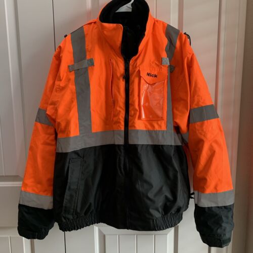 Radwear 3-in-1 Deluxe Bomber Safety Jacket w/Removable Fleece Jacket Sz ...