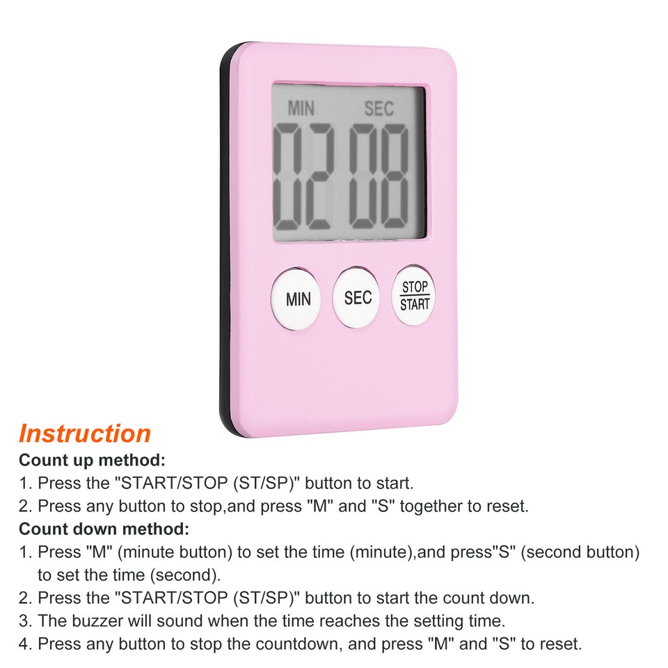 Digital Timer,1Pcs Small Count Down/UP Clock with Magnetic,Kitchen ...
