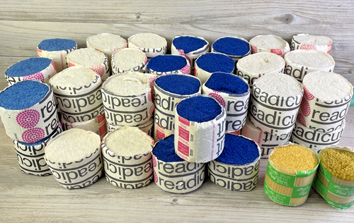 Vintage Readicut Rug Wool Blend Lot of 47 Rolls Blue White Crafting ...