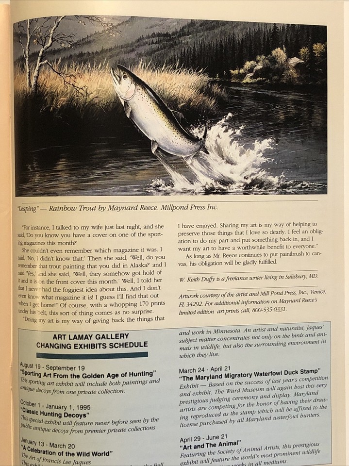 Wildfowl Art Magazine Journal Summer 1994 Ward Museum Salisbury ...