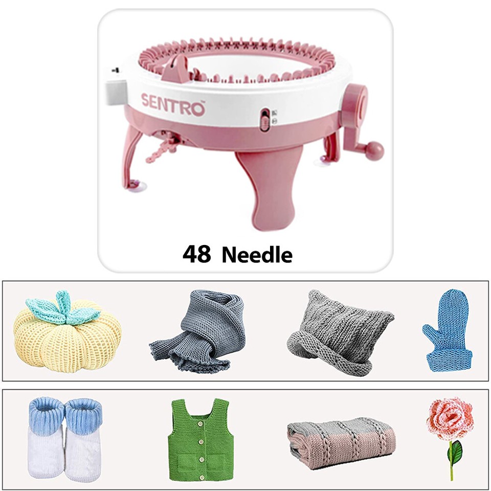 Sentro Knitting Machine 48 Needles Crochet Machine with Row Counter for ...