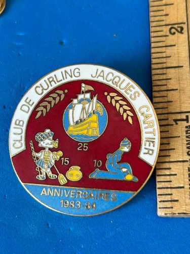 Curling Pin Club Jacques Cartier 10-15-25th anniversary Logo 1983-1984 ...