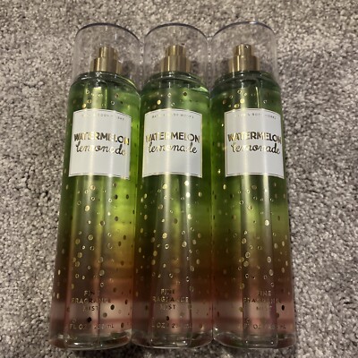 3 Bath & Body Works WATERMELON LEMONADE Fine Fragrance Mist 8oz Each ...