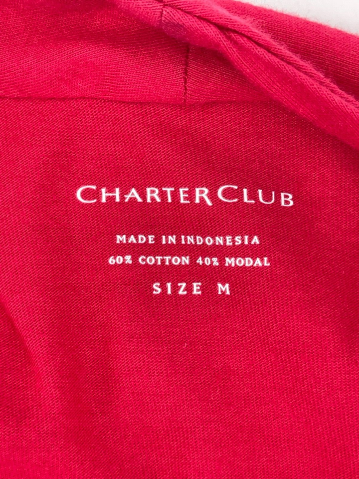 Charter Club Women's Red Long Open Drape Front Cardigan Duster Top Size ...