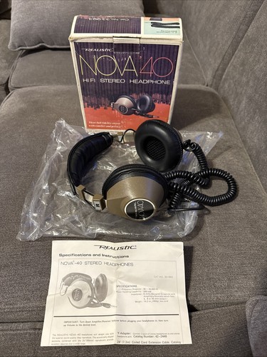 Vintage Realistic Nova '40 HiFi Stereo Headphones - Cat. No. 33-993 | eBay