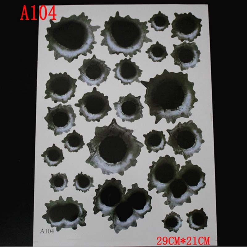Creative Car Styling 3D Fake Bullet Hole Gun Shots Funny Car Stickers ...