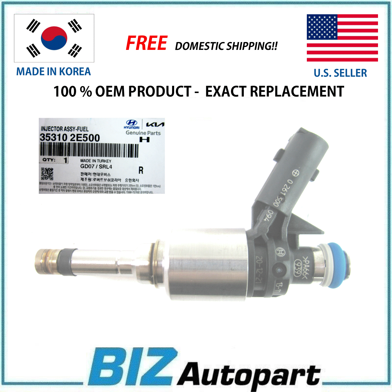 GENUINE ! 14-17 FUEL INJECTOR FOR ELANTRA TUCSON FORTE SOUL 2.0L 35310 ...