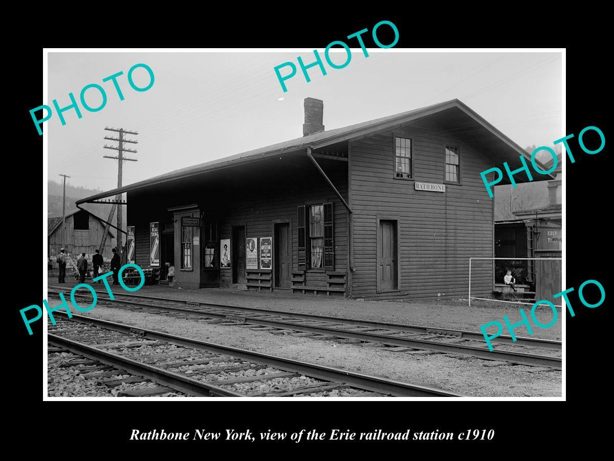 OLD 6 X 4 HISTORIC PHOTO OF RATHBONE NEW YORK ERIE RAILROAD STATION ...