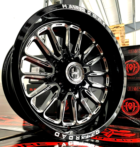 4x 20x10 Hardcore HC24 Wheels Gloss Black Milled 8x180 GMC Chevy 2500 ...