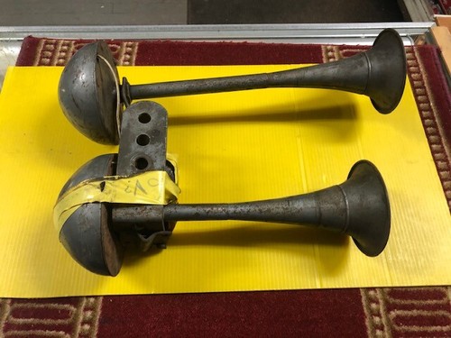 Vintage Dual Horns Air Steel Double Trumpet Truck Car Auto RV Hot Rod ...
