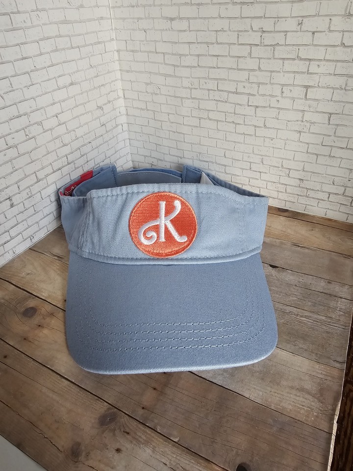 Barbie Ken 'K' Light Blue Logo Visor Adjustable Cotton Sun Hat Preppy ...