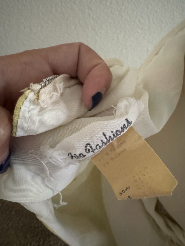 Vintage 60s Square Dancing Novelty Dress Scalloped Pear Daisy; 50s ...