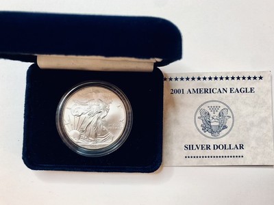 2008 W American Uncir. Silver Eagle * 1 OZ. U.S. Mint Coin w/ BOX, CASE ...