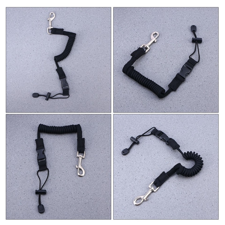 2pcs Elastic Paddle Leash Fishing Rod Safety Cord Tether Hook for Kayak ...