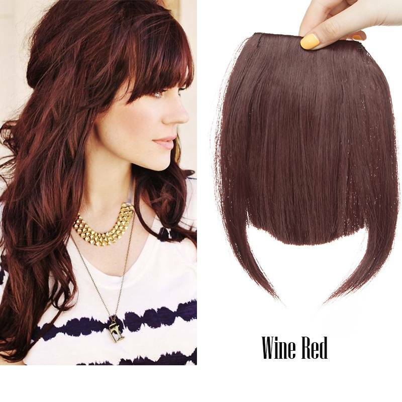 REAL Natural Fringe Bangs Clip In Hair Extension One Piece Real Thick ...
